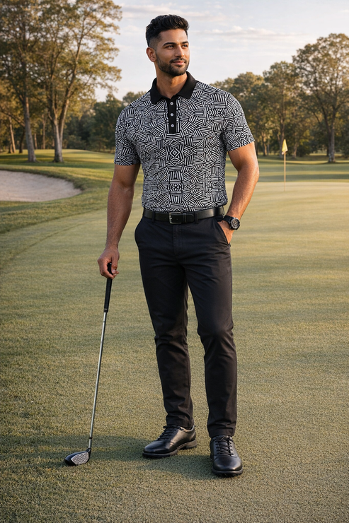 Men's Golf Shirt – Iconic Black | Martin West – Martin West Designs