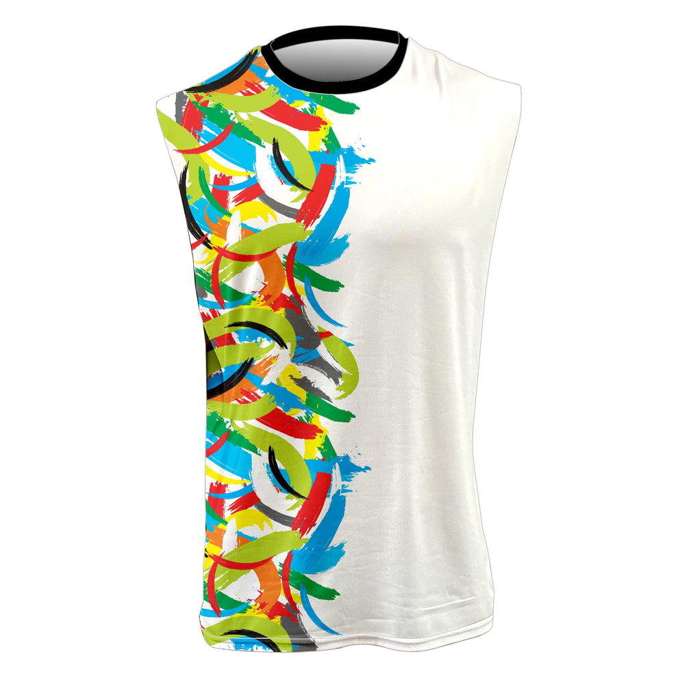 MW Active - Training, Dry Active Vest - Brushstrokes Half White ...