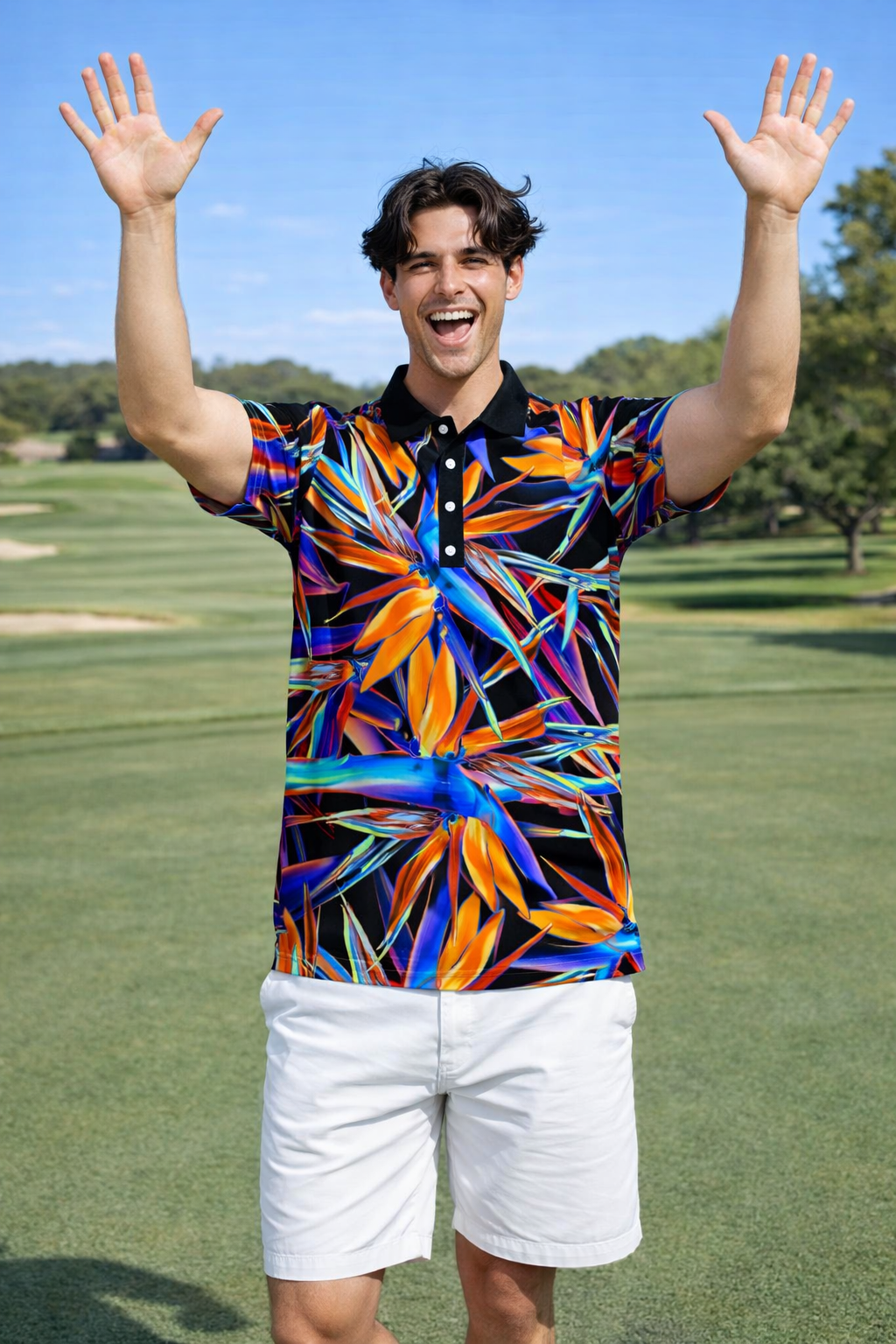 Men's Golf Shirt – Strelitzia | Martin West – Martin West Designs